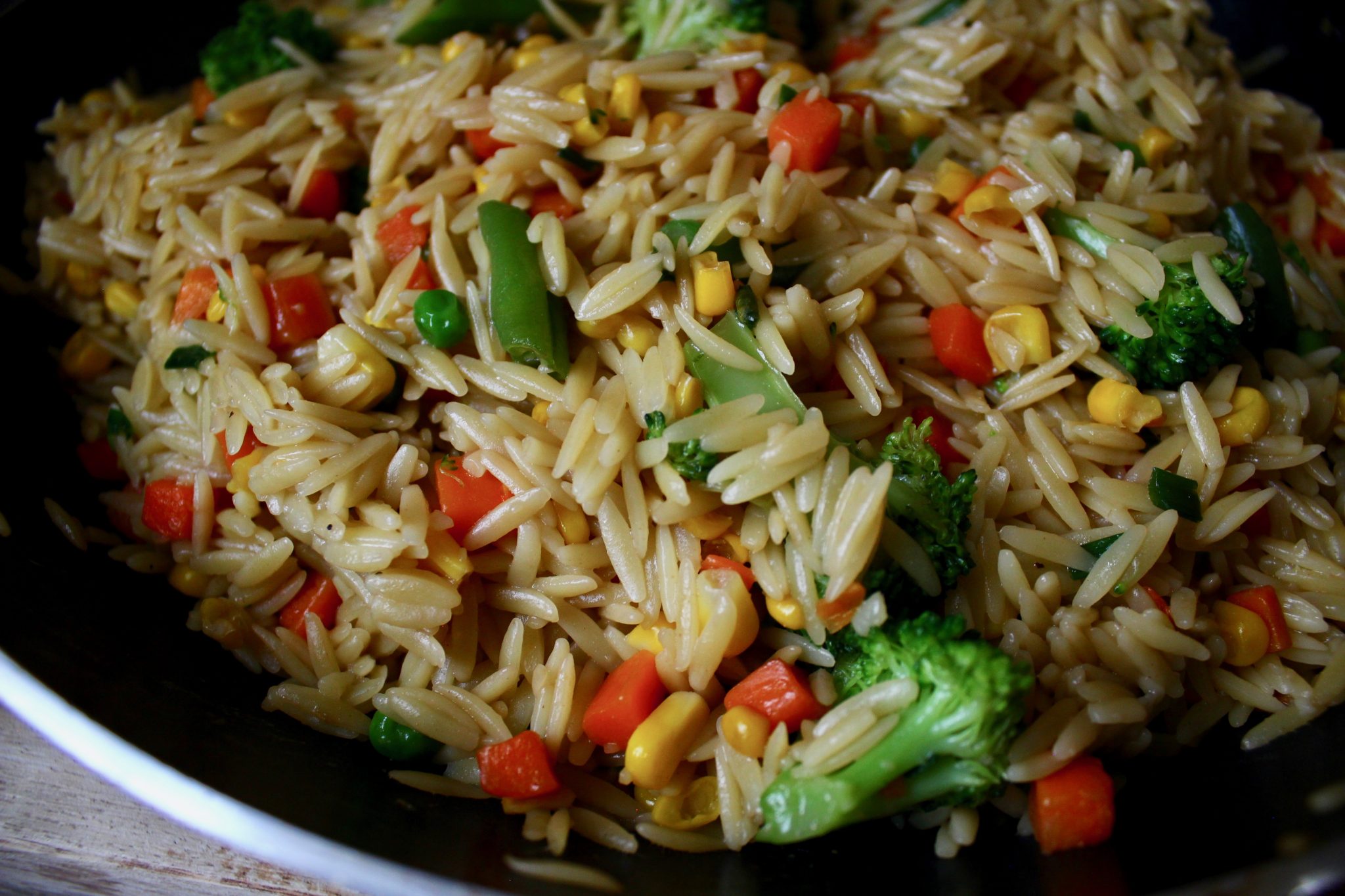 Veggie Fried Orzo - The Hungry Lyoness Food Blog